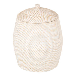 Rattan Beehive Hamper With Liner - Tropical - Hampers - by KOUBOO | Houzz
