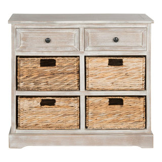 Herman storage unit w/ wicker baskets, AMH5702G - Contemporary - Area ...