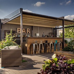 75 Beautiful Industrial Outdoor Kitchen Porch Pictures & Ideas ...