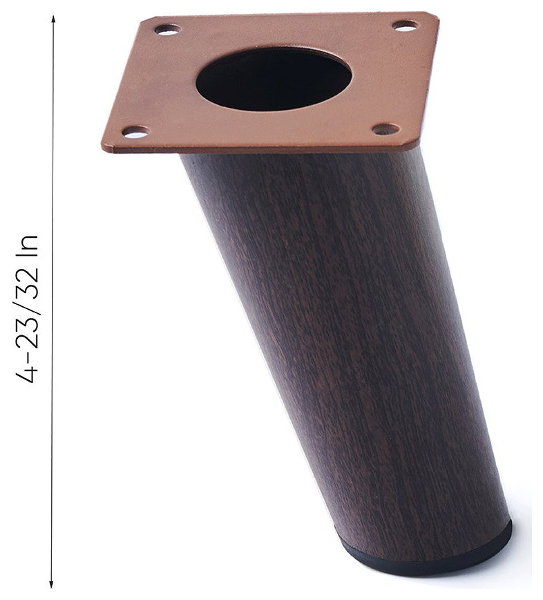 Round Steel Dark Wood Slanted Legs Heavy Duty, 5", Set of 1 - Table ...