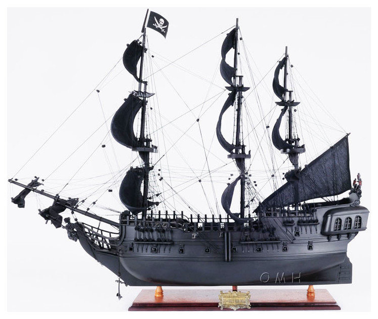 Old Modern Handicrafts Pearl Pirate Ship Decor, Black, Medium, 8"x28 ...