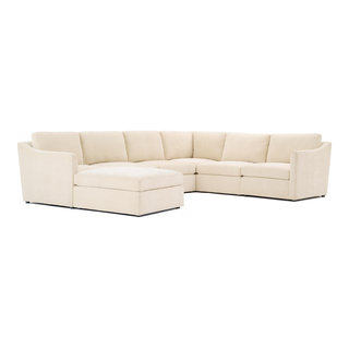 Aiden Beige Modular Large Chaise Sectional - Beige - Transitional ...