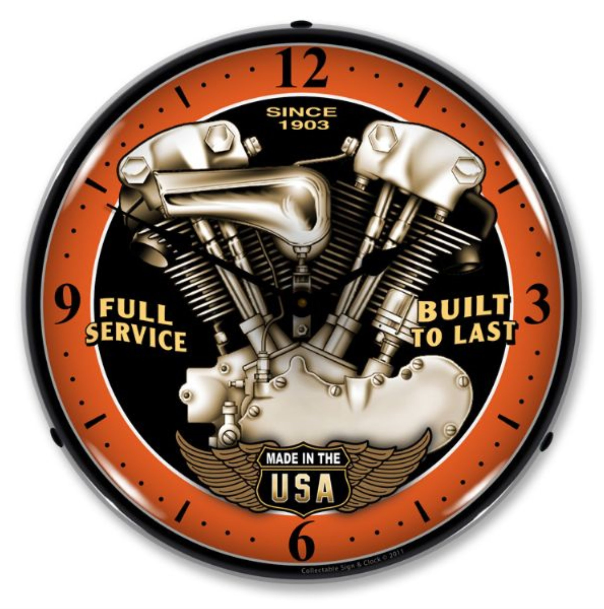 SM1108327 Vintage V Twin Clock - Midcentury - Wall Clocks - by ...