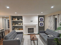 Asymmetrical fireplace