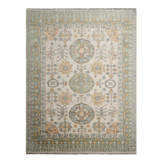9'x12' Hand Knotted Wool Oriental Area Rug, Beige, Sage Color, 9x12 ...