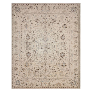 Peshawar Ayoub Ivory Rug, 9'0x11'9, 9'0 x 11'9 - Traditional - Area ...