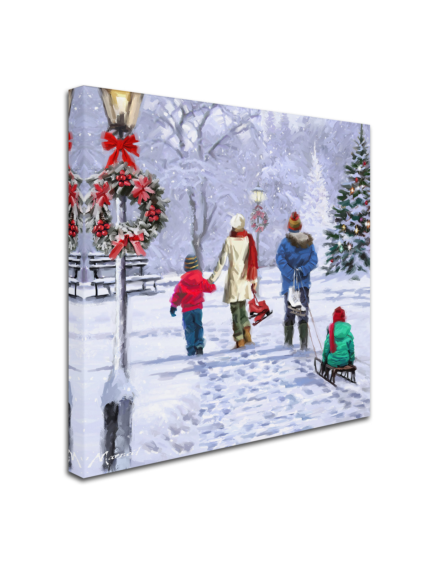 The Macneil Studio 'Skaters Returning' Canvas Art, 14"x 14 ...