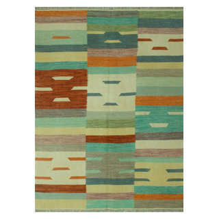 Winchester Kilim Nazgul Ivory/Rust Rug, 5'2x6'8, 5'2x6'8 - Contemporary ...