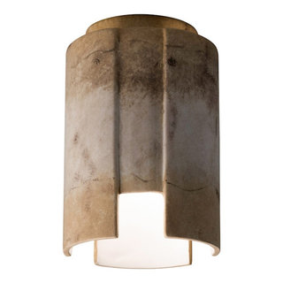 Justice Design Radiance 1 Light Stagger Flush, Greco Travertine CER ...