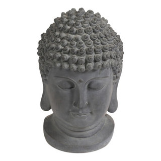 Buddha Head Garden Statue - Asian - Garden Statues And Yard Art - by ...