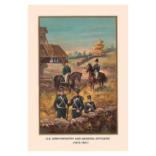 U.S. Army and General Officers 1813 - 1821, 24" x 36" - Traditional ...