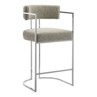 Huron Curved Back Fabric and Metal Counter Stool - Contemporary - Bar Stools And Counter Stools ...