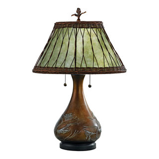 Luxury Mediterranean Tiffany Table Lamp, Leathered Sienna, UQL7027 ...