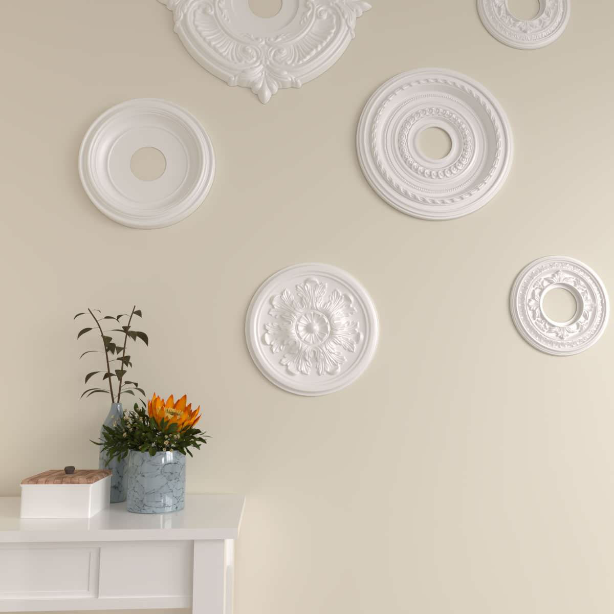 12 3/4"OD x 7/8"P Legacy Acanthus Ceiling Medallion (Fits Canopies up ...