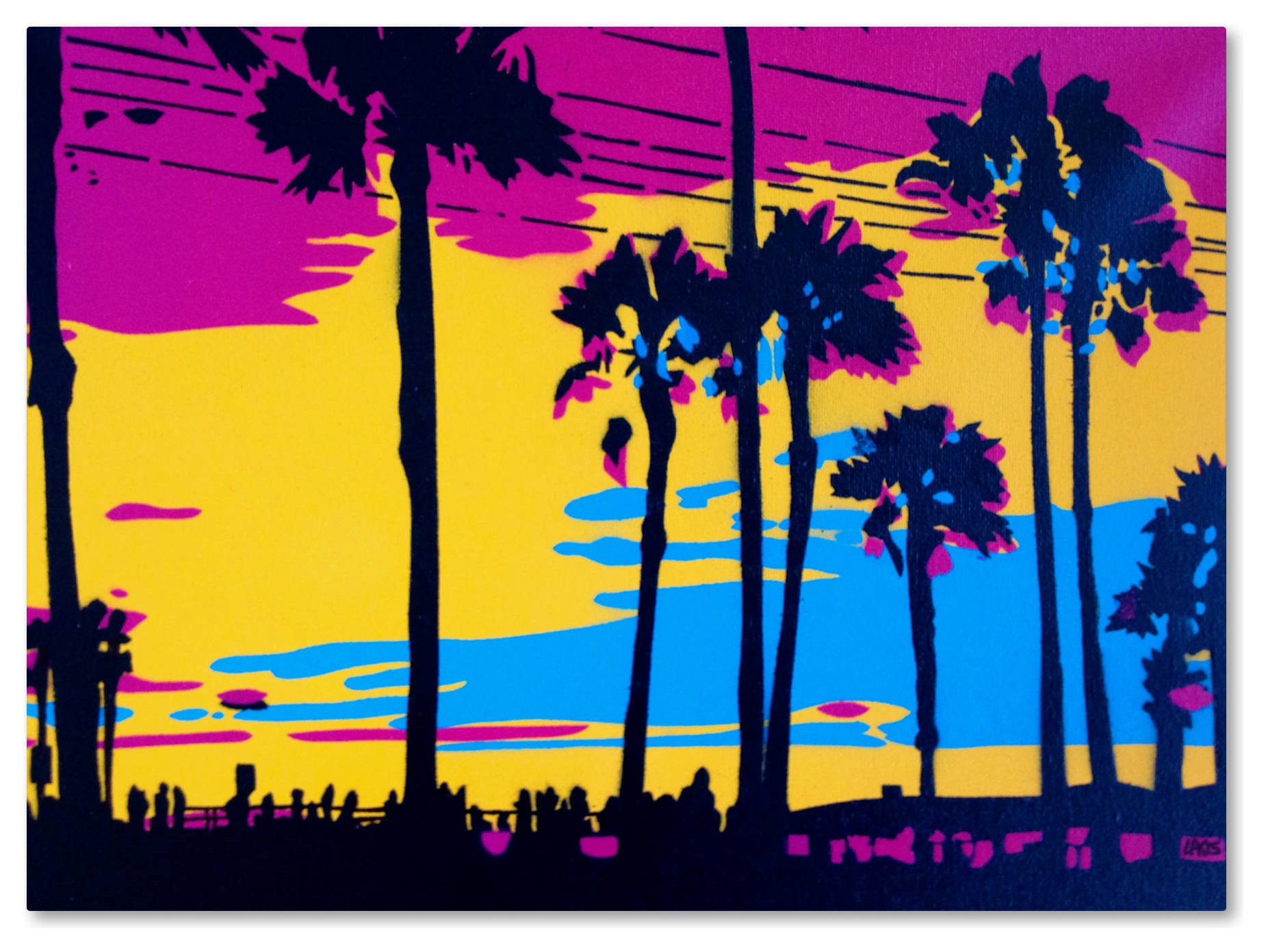 Abstract Graffiti 'California Sunset' Canvas Art, 14"x 19" - Tropical ...