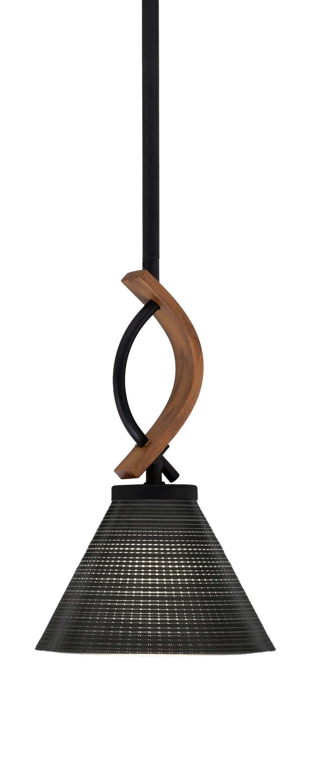 Monterey Mini Pendant Matte Black & Painted Wood-look 7" Black Matrix ...