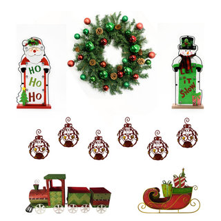Bright Christmas 6-Piece Decorating Kit - Holiday Accents And Figurines ...