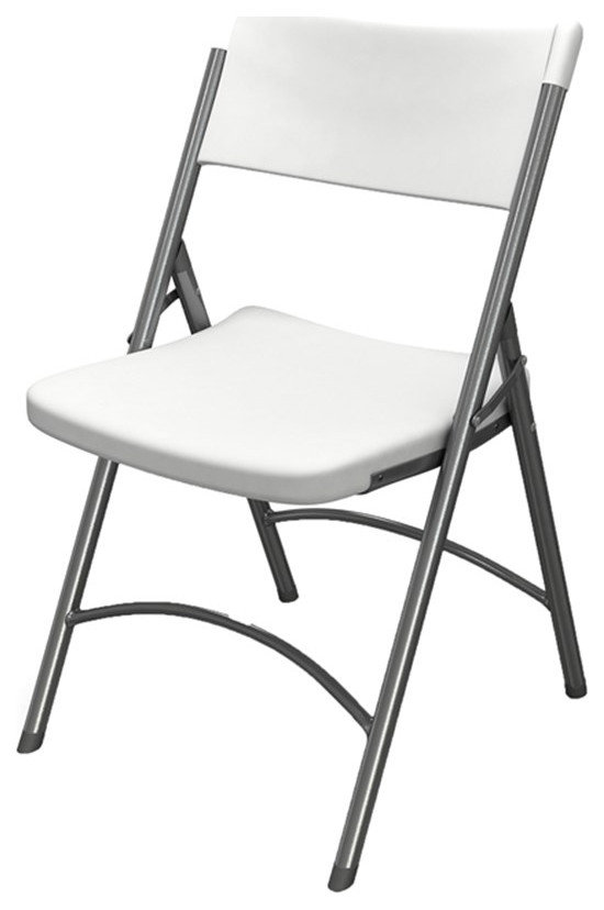 Mayline Event Series Metal Folding Chair in Dark Gray/White (Set of 4 ...
