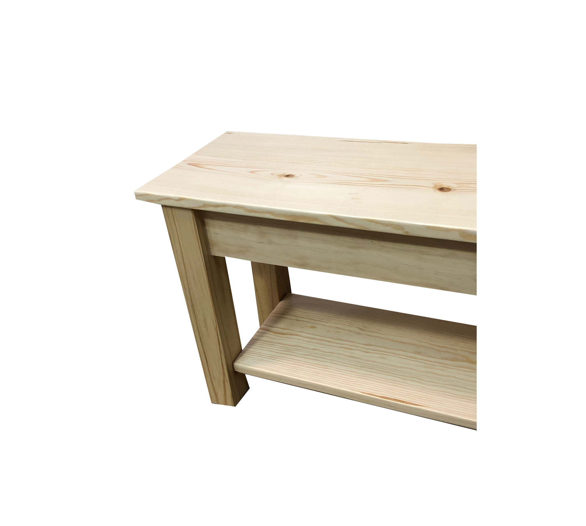 Pine Wood Storage Bench With Shelf, 42" - Transitional - Accent And ...