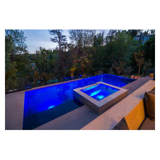Infinity Pool lit up at Night - Contemporary - Pool - Los Angeles - by ...