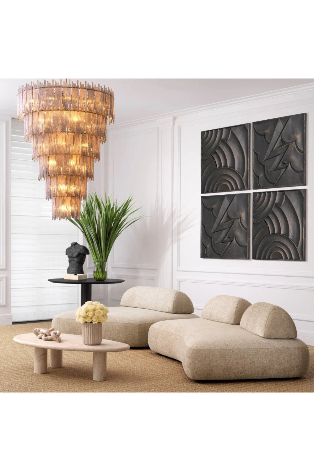 Bronze Arc Carvings Wall Decor, Eichholtz Azurea - Industrial - Metal ...