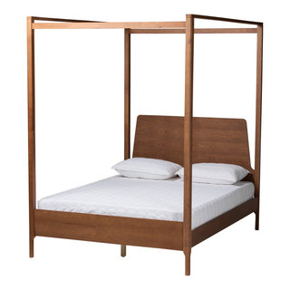 Roman Classic and Traditional Ash Walnut Finished Wood Queen Size ...