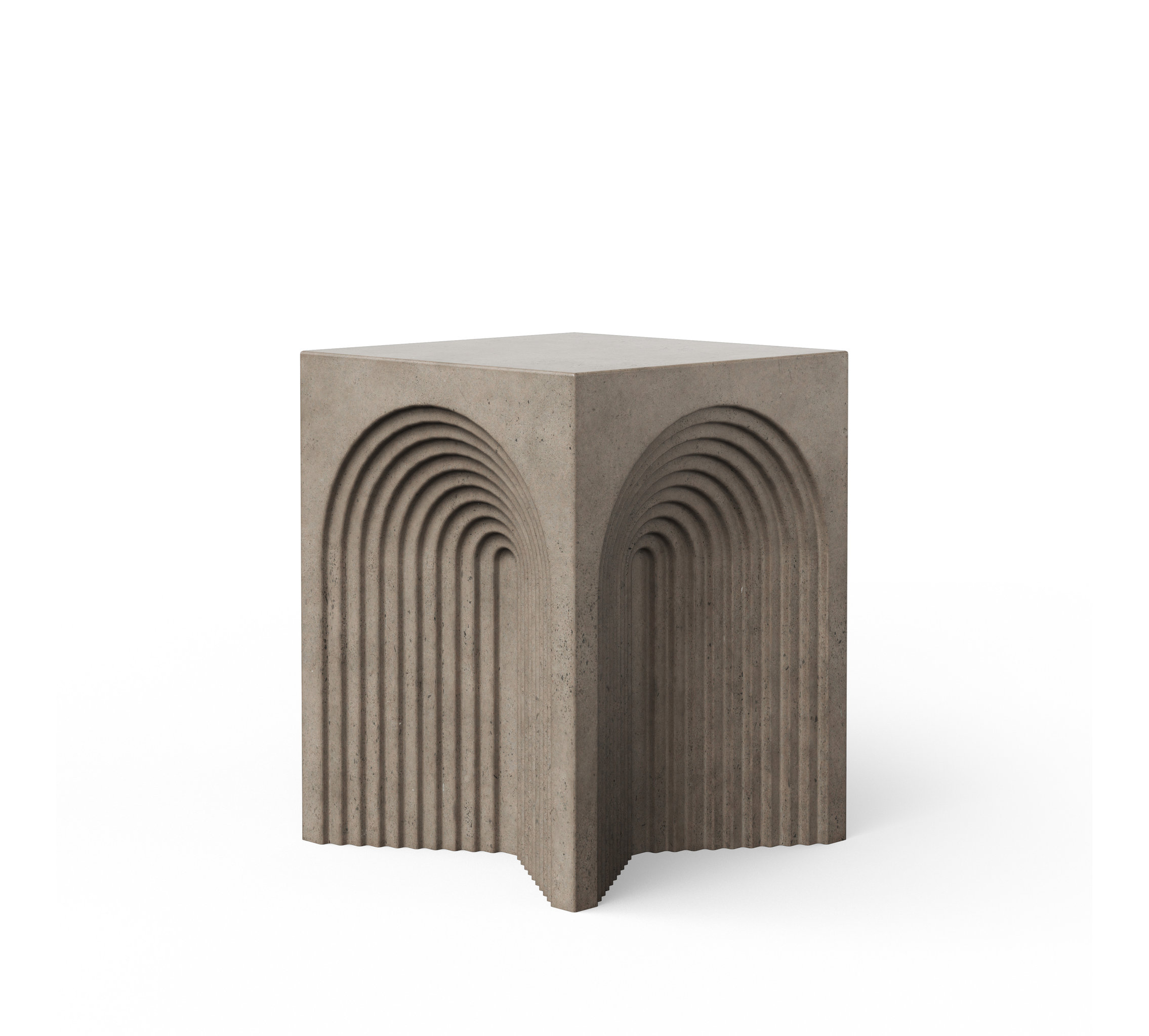 Orion Dark Grey Concrete Made Outdoor Stool - Industrial - Outdoor Side ...