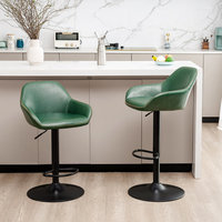 Hunter Green Vintage Leatherette Bar Stool, Set of 2 - Transitional ...