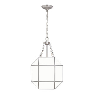Morrison Three Light Lantern in Brushed Nickel - Transitional - Pendant ...