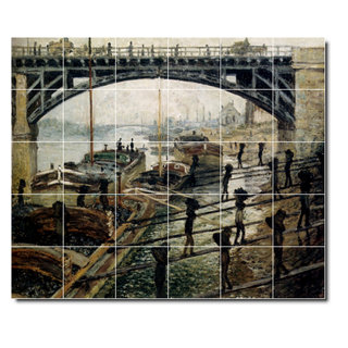 Claude Monet City Painting Ceramic Tile Mural #32, 72" Wide x 60" High ...