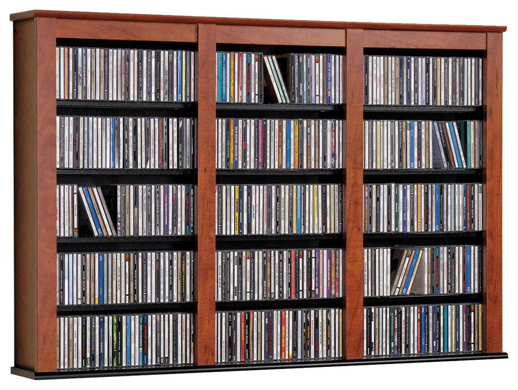 Floating Wall Media Storage - Triple - Transitional - Media Racks And ...
