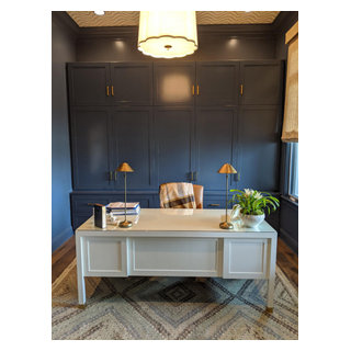 Elegant Home Office in Shaker / Mission Style with Custom Blue ...
