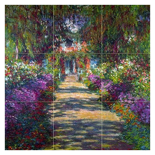 Tile Mural Giverny Kitchen Bathroom Wall Backsplash, 4.25" Ceramic ...