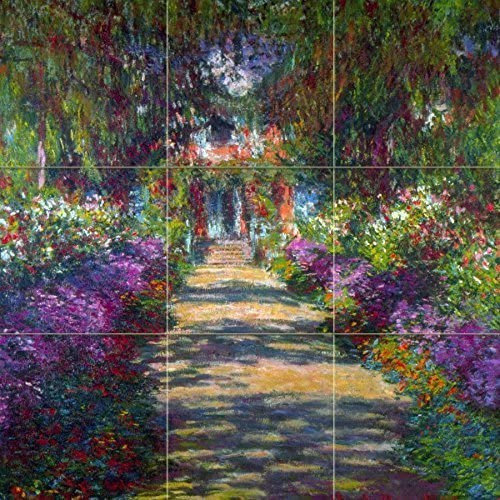 Tile Mural Giverny Kitchen Bathroom Wall Backsplash, 4.25" Ceramic ...