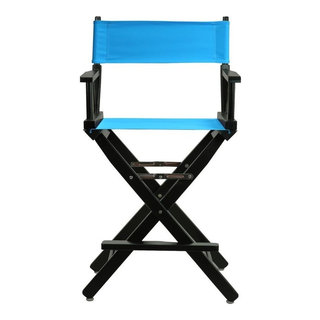 24" Director's Chair, Black Frame, Turquoise Canvas - Contemporary ...