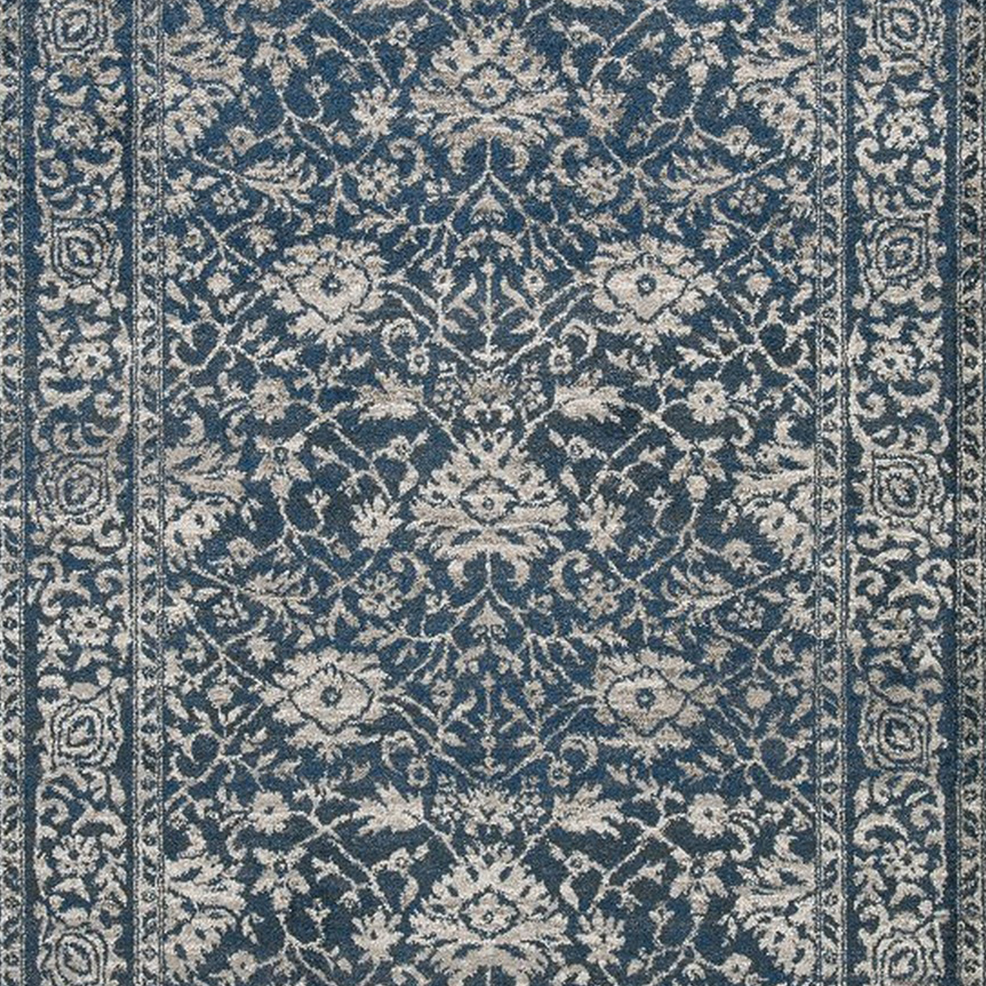 Machine Woven Fabric Rug with Floral Vine Pattern, Medium, Brown and ...