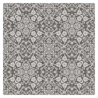 Textured Wallpaper Vintage With Floral Tiles, FH37542, 1 Roll ...