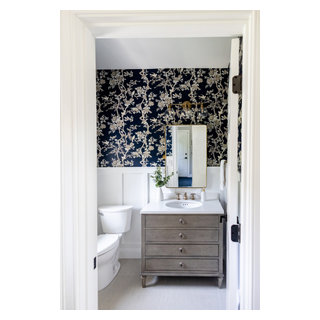 Elegant Powder Room Update - Transitional - Powder Room - Boston - by ...