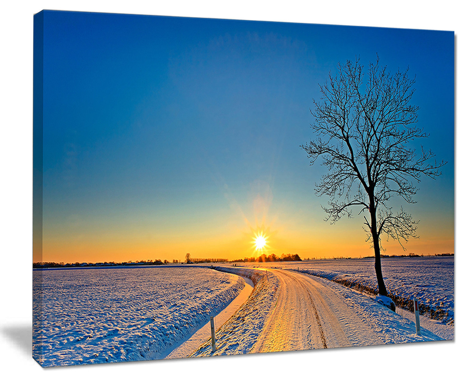 "Distant Sunset in Winter" Landscape Photography Canvas Print, 40"x30 ...