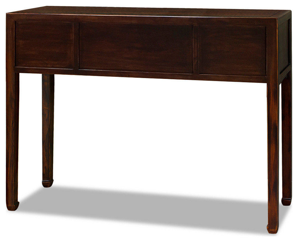 Mahogany Finish Elmwood Chinese Mandarin Console - Asian - Console ...