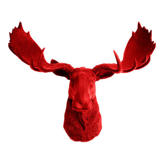 Faux Moose Head Wall Mount - Contemporary - Wall Sculptures - by White ...