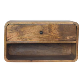 Large Floating Curve Open Slot Bedside - Transitional - Nightstands And ...