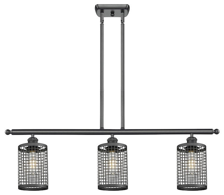 Innovations Nestbrook 3Lt 36" Stem Island Light, Black/Black - 516-3I ...