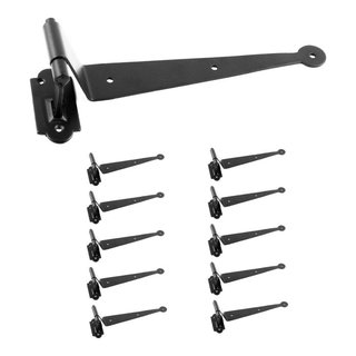 Black Offset Strap Hinge Lift Off Pintle Hinges Cast Iron 11 3/4" L ...