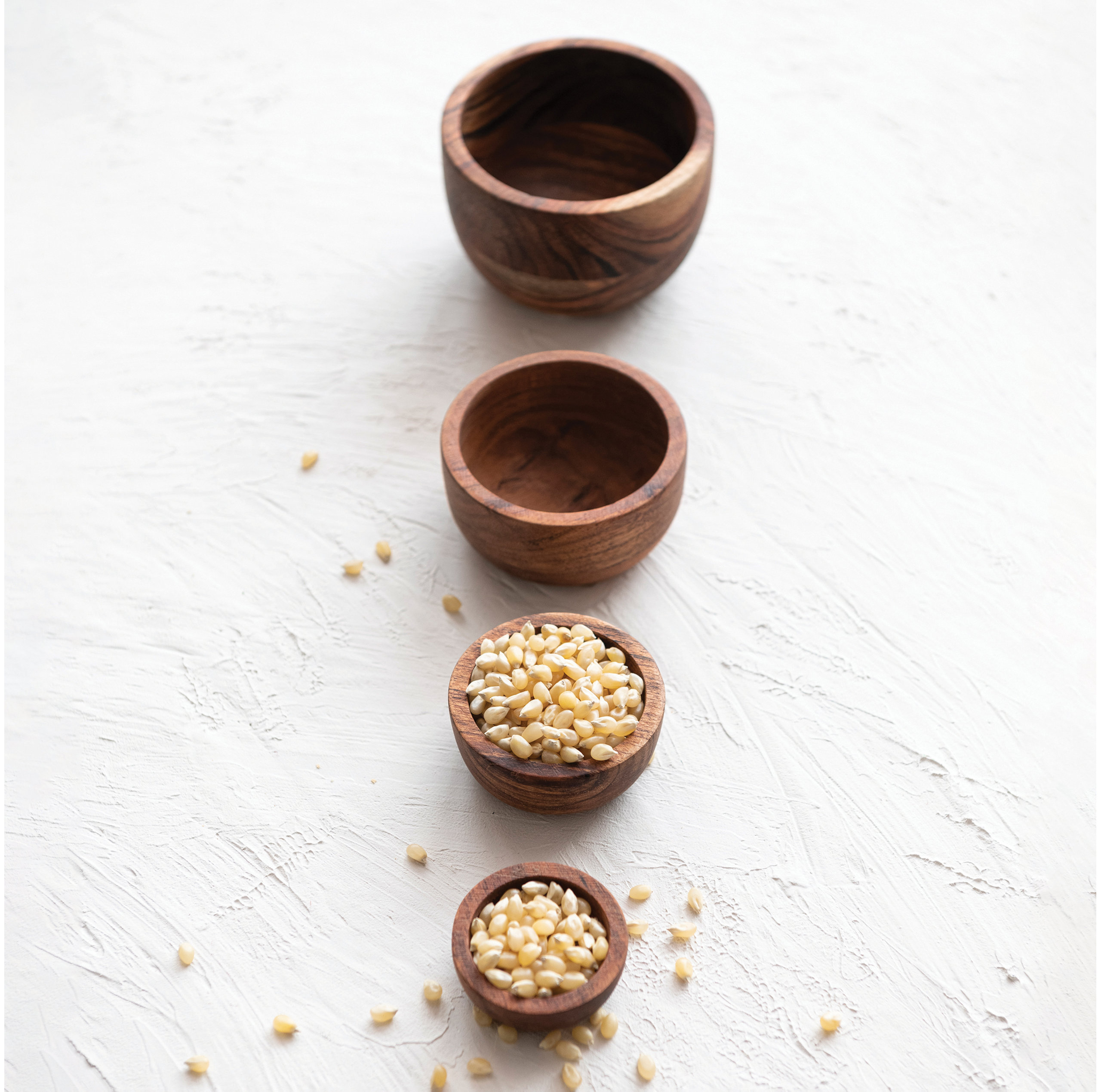 Acacia Wood Nesting Bowls, Espresso Finish - Rustic - Serving And Salad ...