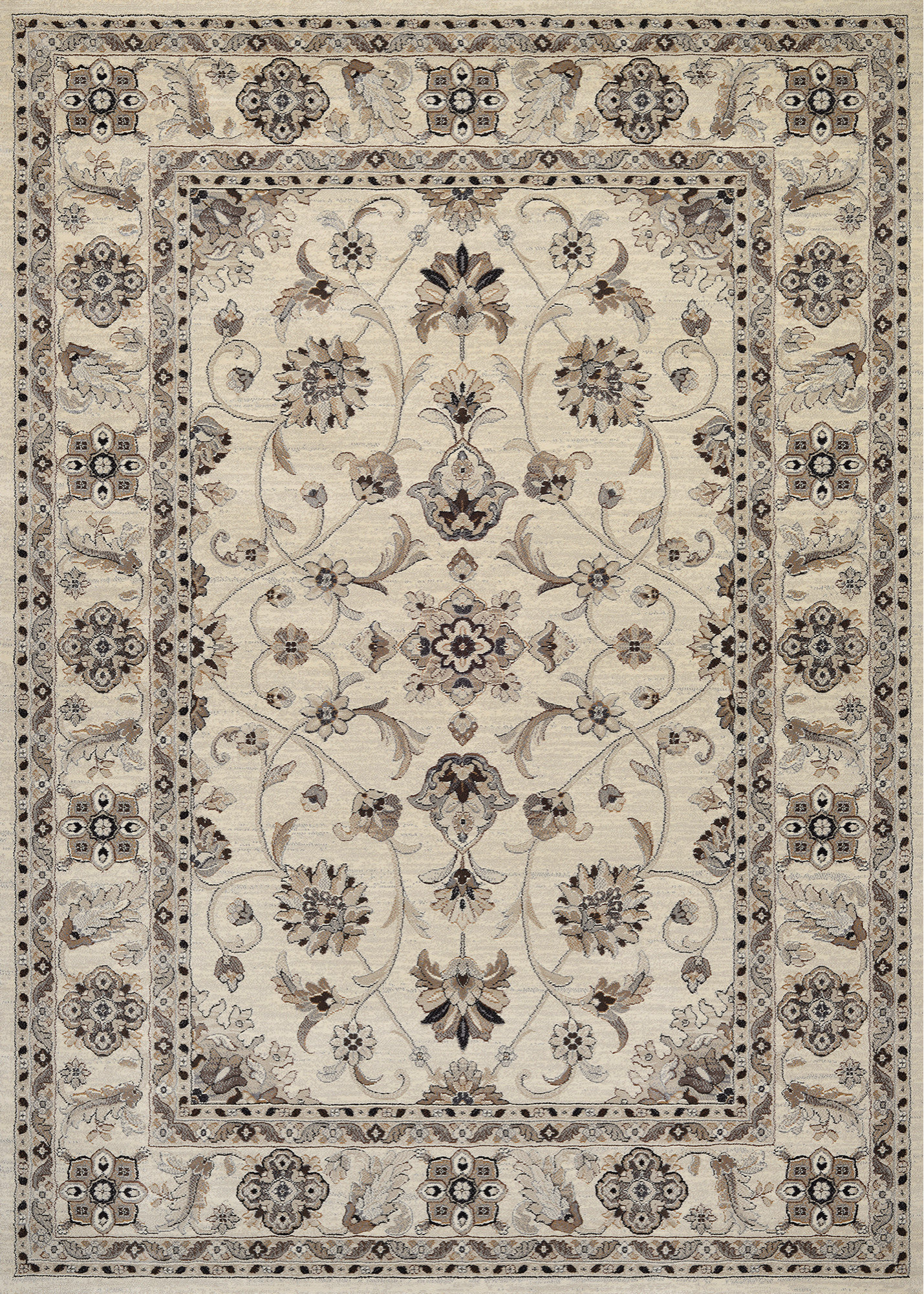 Couristan Everest Rosetta Ivory Rug 7'10"x11'2" - Traditional - Area ...