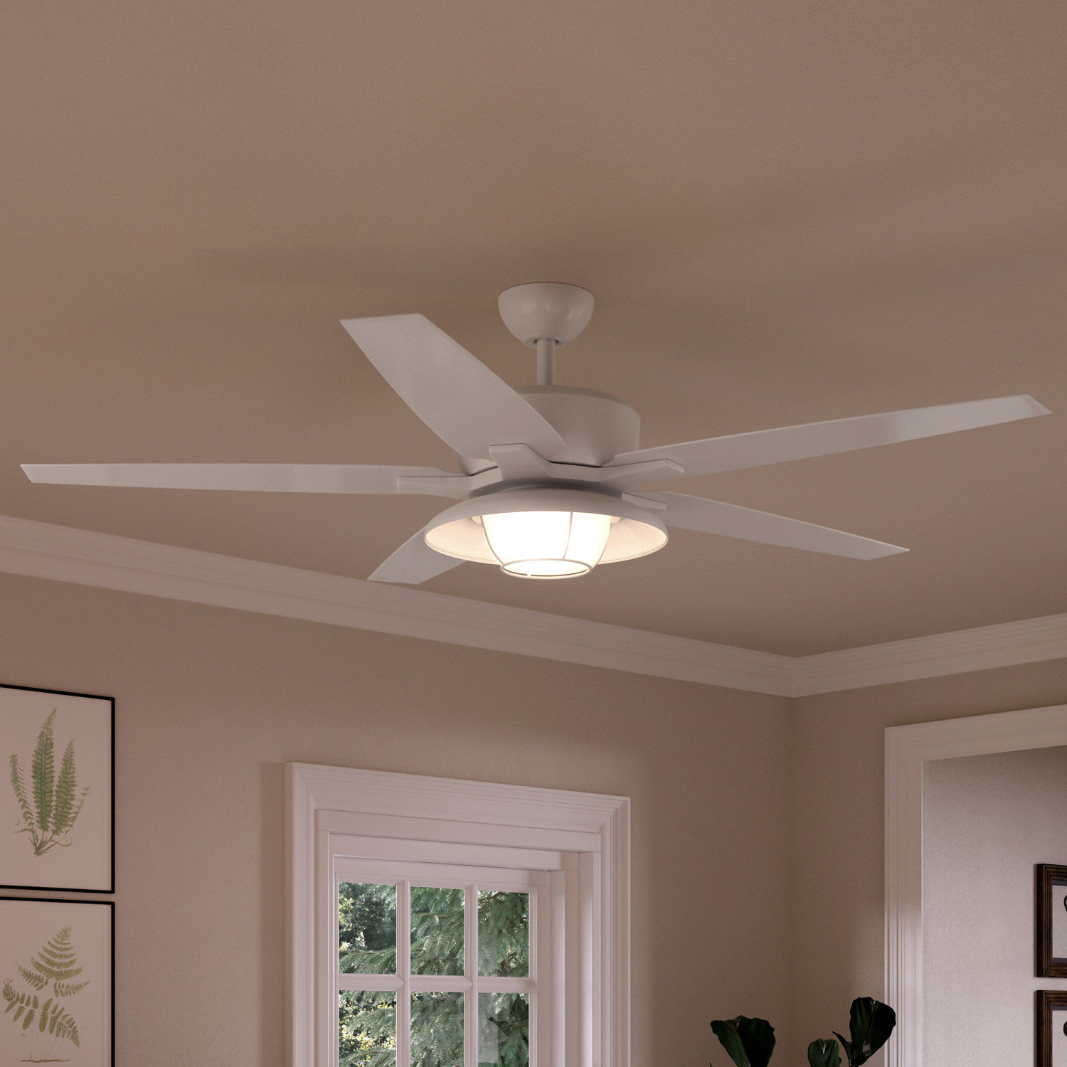 Luxury Traditional Ceiling Fan, White, UHP9171, Santa Monica Collection ...