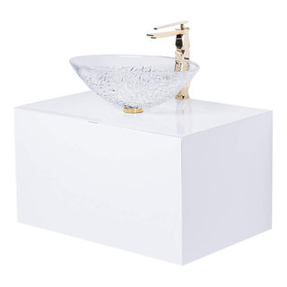 Dora Lacquered Vanity, White, 30" - Modern - Bathroom Vanities And Sink ...