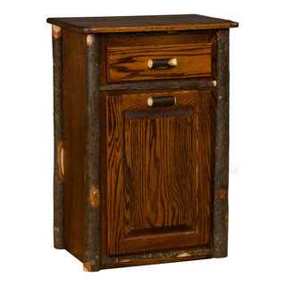 Hickory Log Tilt-Out Trash Bin - Rustic - Trash Cans - by Furniture ...