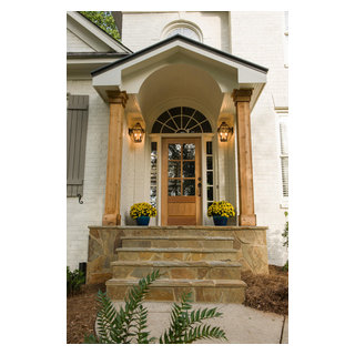 Timber portico with gable room and arched interior ceiling ...